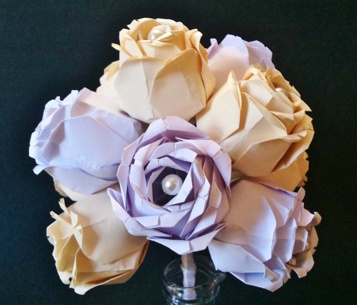 Dozen Paper Roses- 12 Custom Roses, Handmade First Anniversary Gift ...