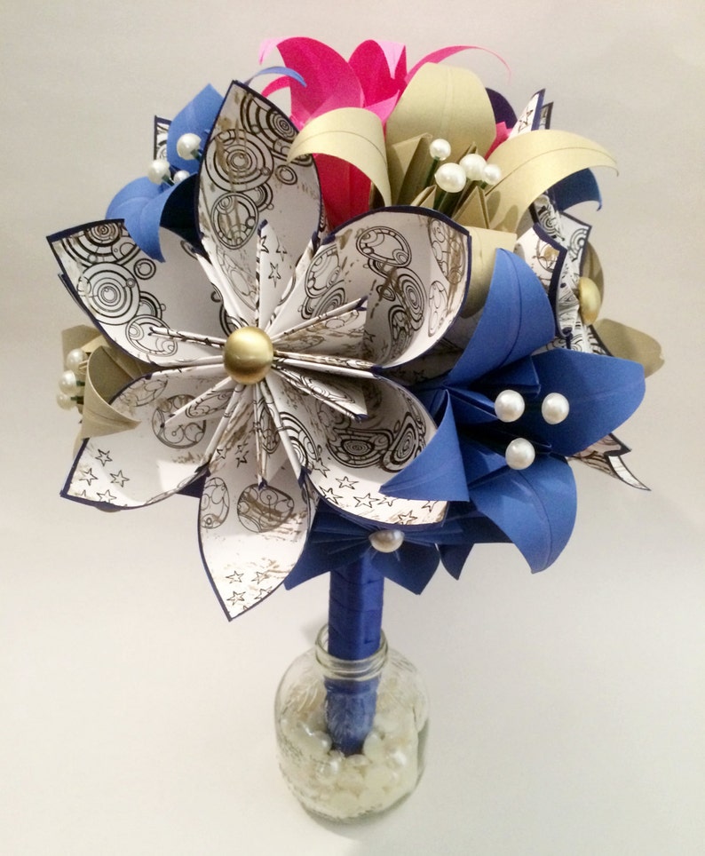 Dr. Who Brides Bouquet Paper Flowers & Lilies Gallifrey - Etsy