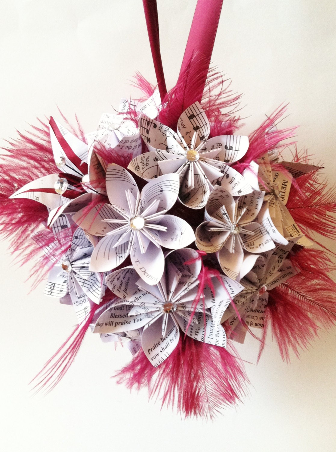 Bridal Pomander- Alternative Paper Flower Bouquet, Handmade, One of a ...