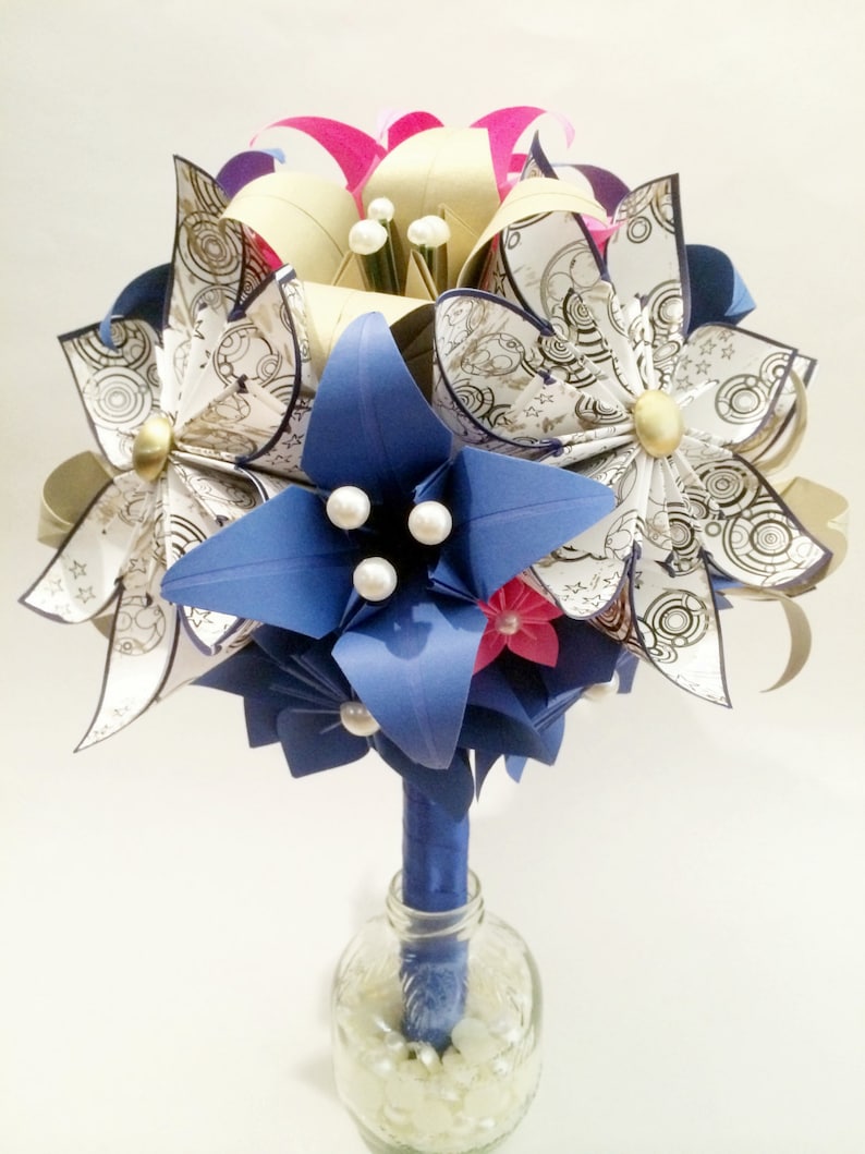 Dr. Who Brides Bouquet Paper Flowers & Lilies Gallifrey - Etsy