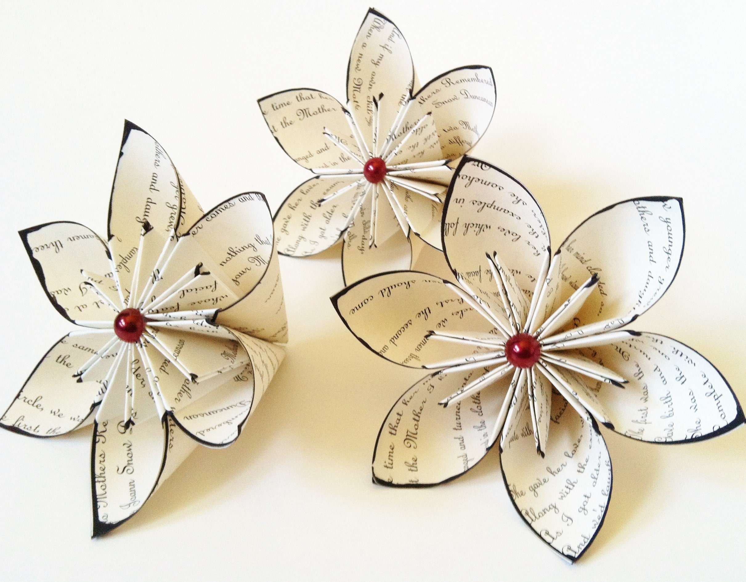 Book Paper Flower- Wedding Decor, Bouquet Accessory, Anniversary Gift ...