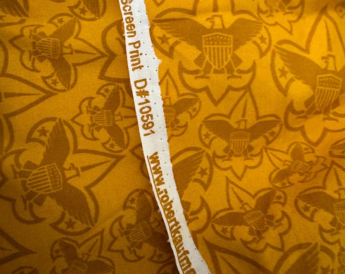 LAST 1 Robert Kaufman Boy Scout Crest Eagle Yellow OOP HTF Quilting ...