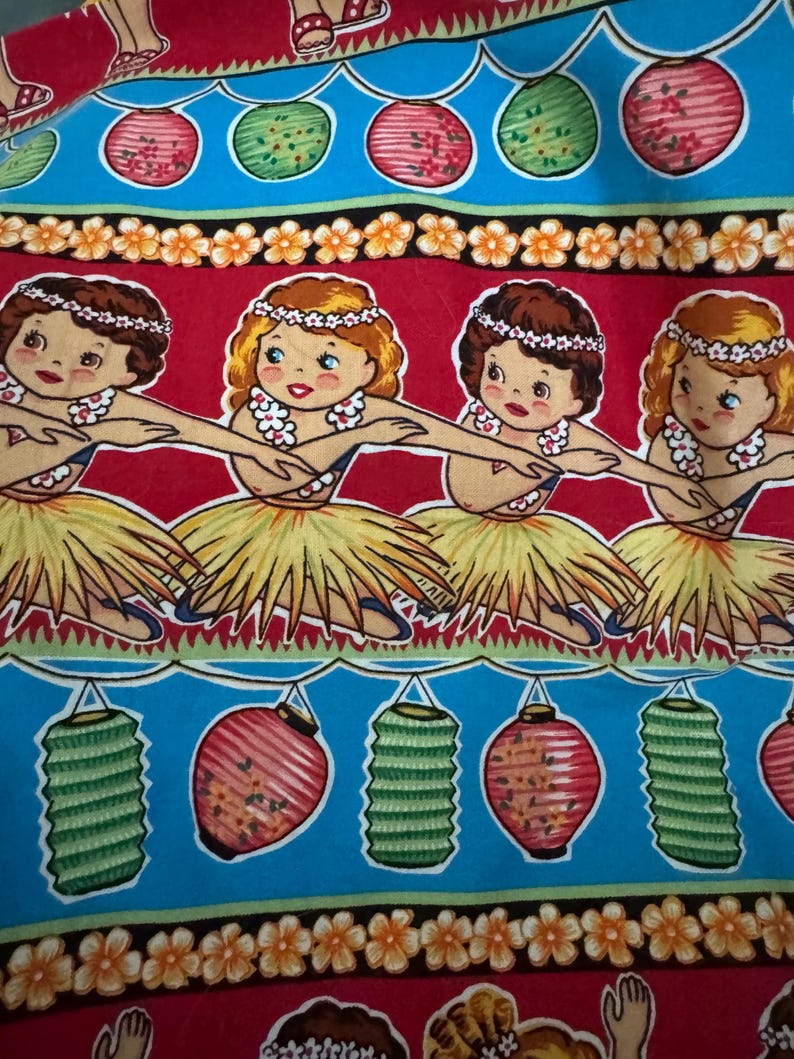 Michael Miller Hula Lulu Hawaiian Stripe Fabric OOP HTF Quilting Cotton ...
