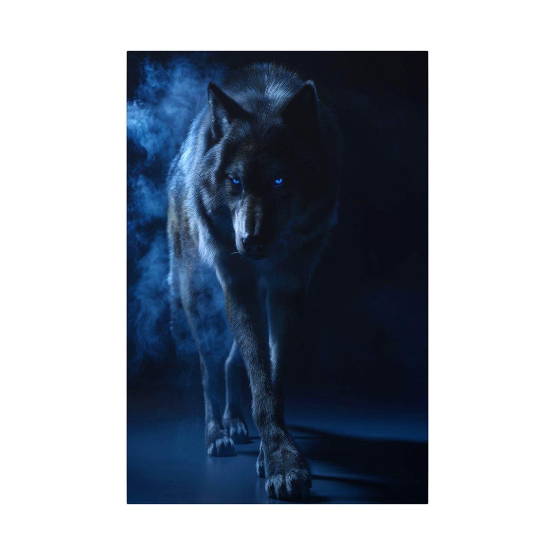 Canvas | Midnight Lone Wolf - Poster for Game Room and Man Cave ...