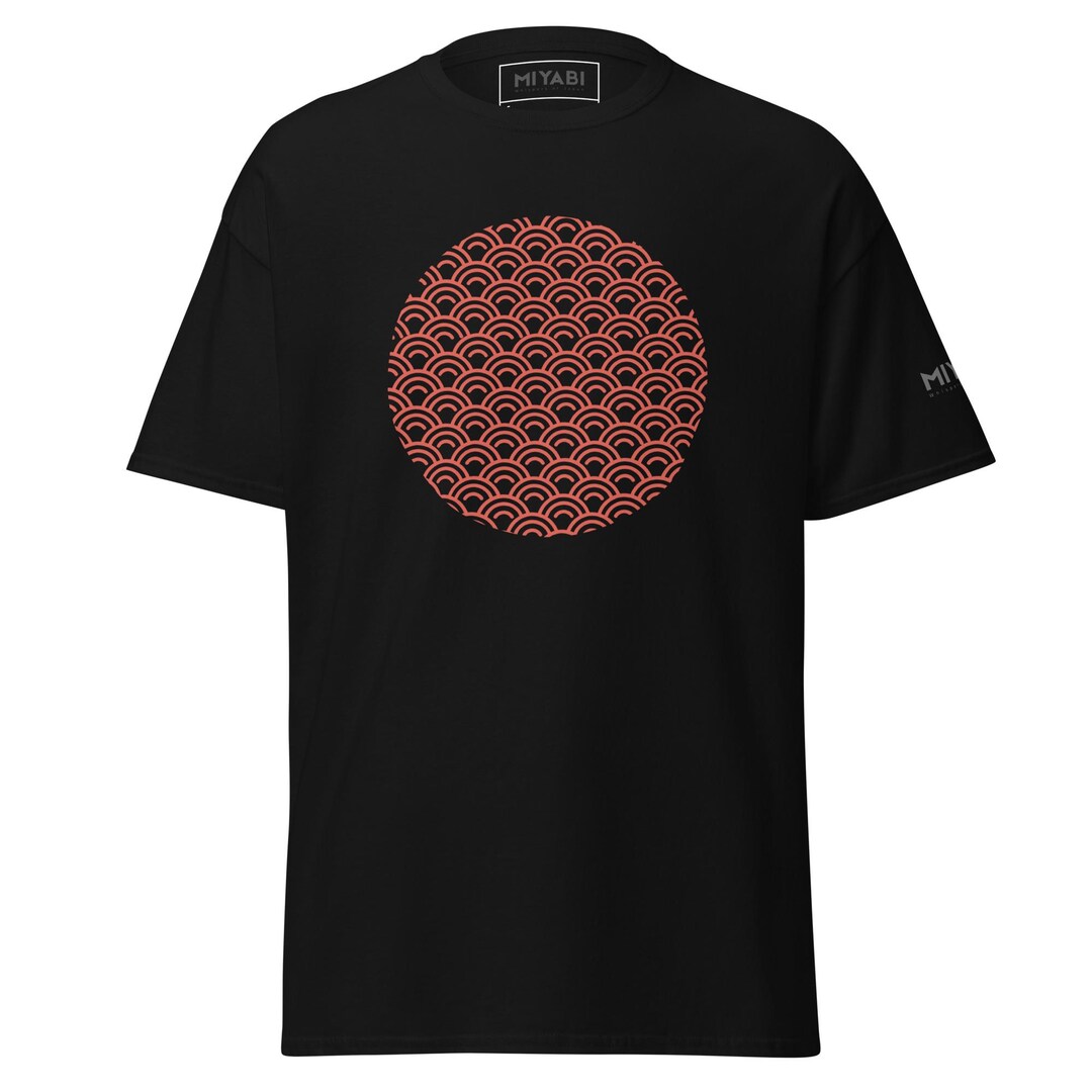 Traditional Red Japanese Seigaiha Pattern - Unisex T-shirt - Etsy