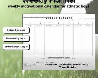 Athletic Teen Girl Weekly Planner – Sports-inspired Printable Calendar ...