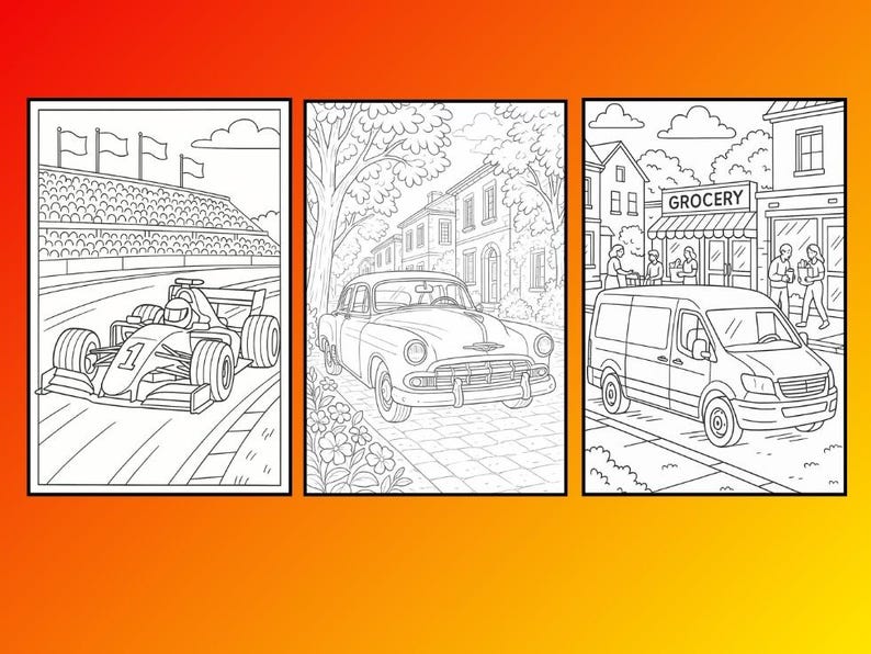 Cars Coloring Pages for Kids | 15 Printable Car Coloring Sheets ...