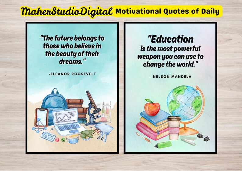 Watercolor Motivational Quote Posters: Classroom Decor (digital ...