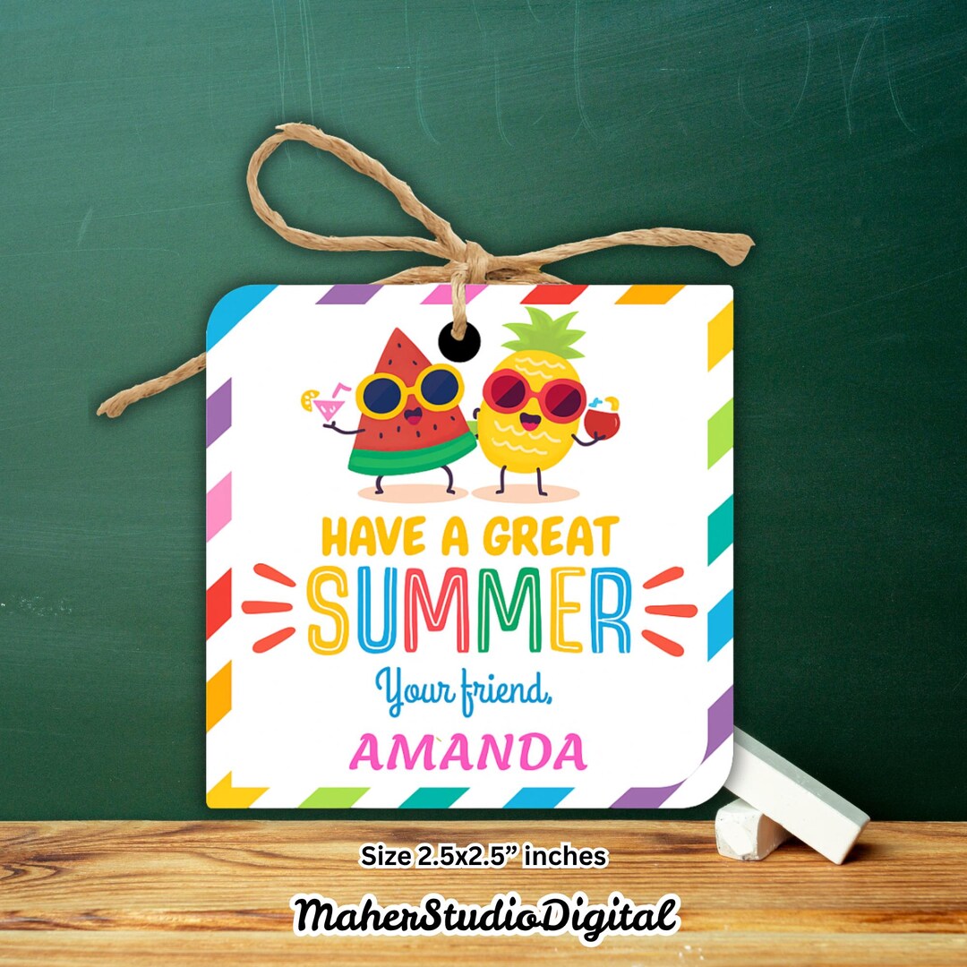 Editable Summer Gift Tag | Printable End of School Tag | Cute Fruit ...