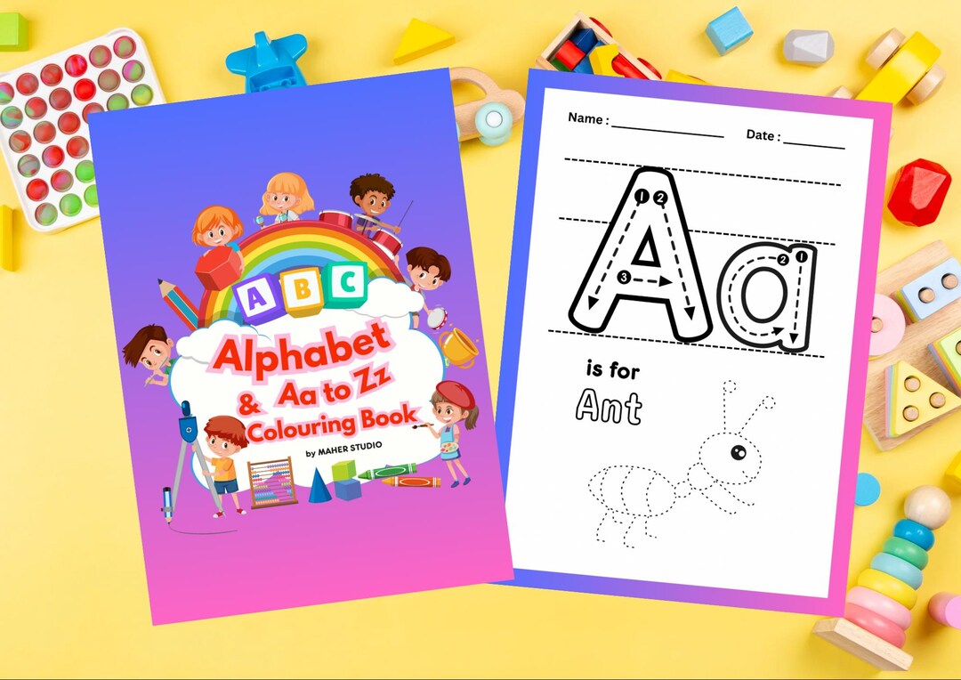 Alphabet Tracing & Coloring Book: A-Z Printable Workbook (PDF Download ...