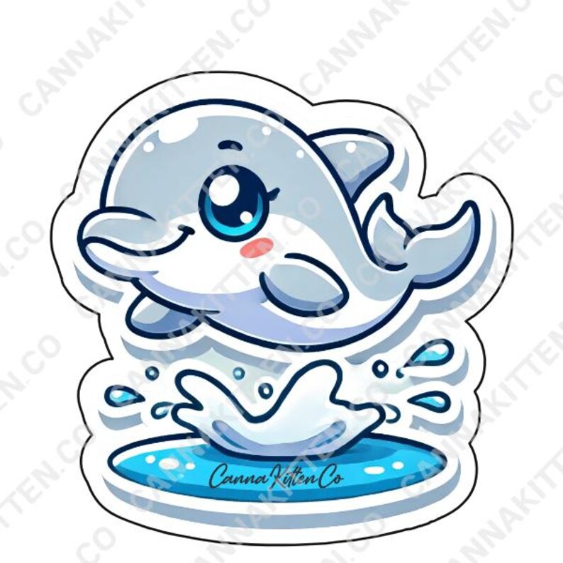 Cute Dolphin Sticker - Danielle Dolphin - Etsy