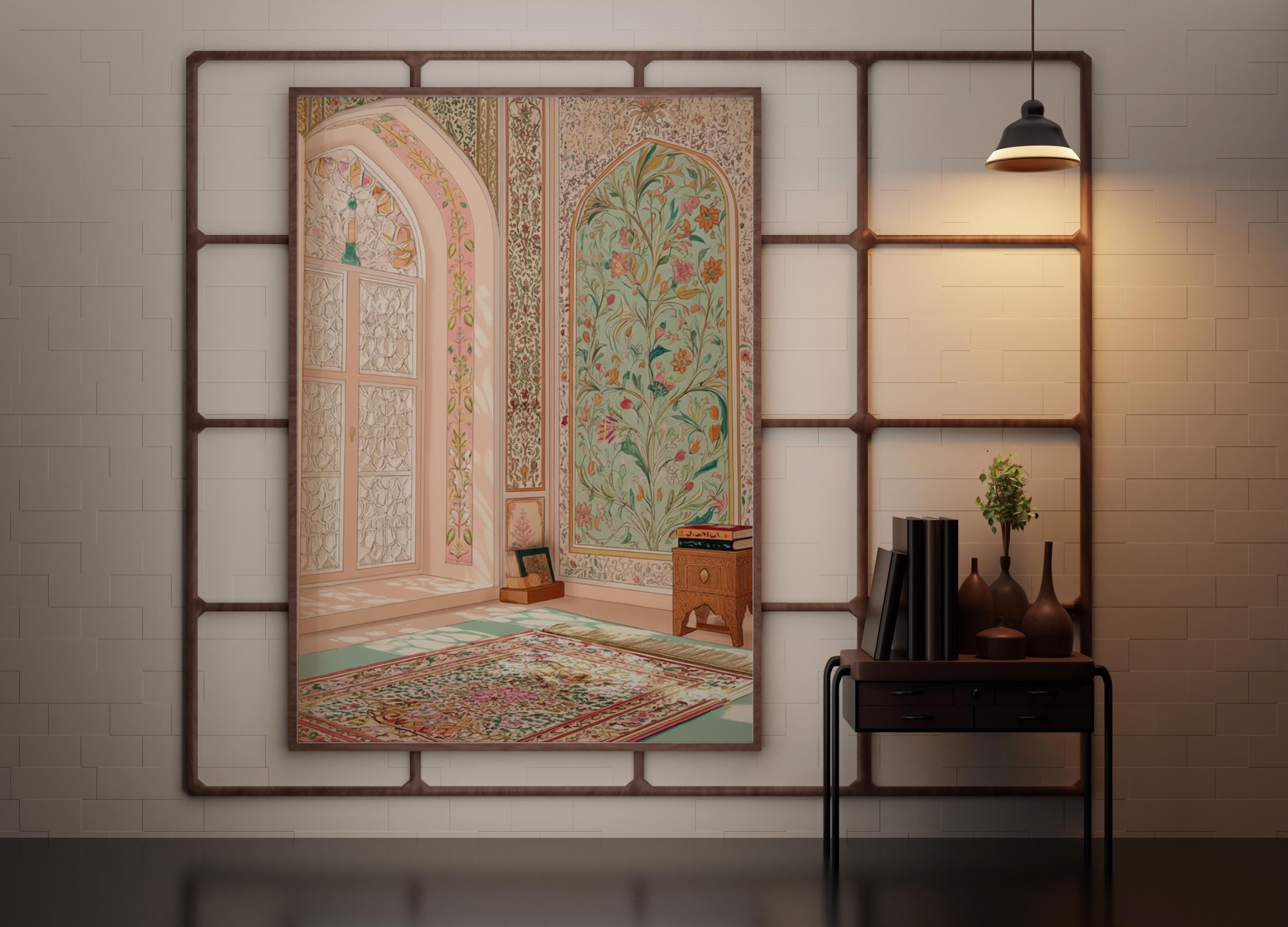 Islamic Architecture Print: Handmade Mosque Art, Muslim Home Decor - Etsy
