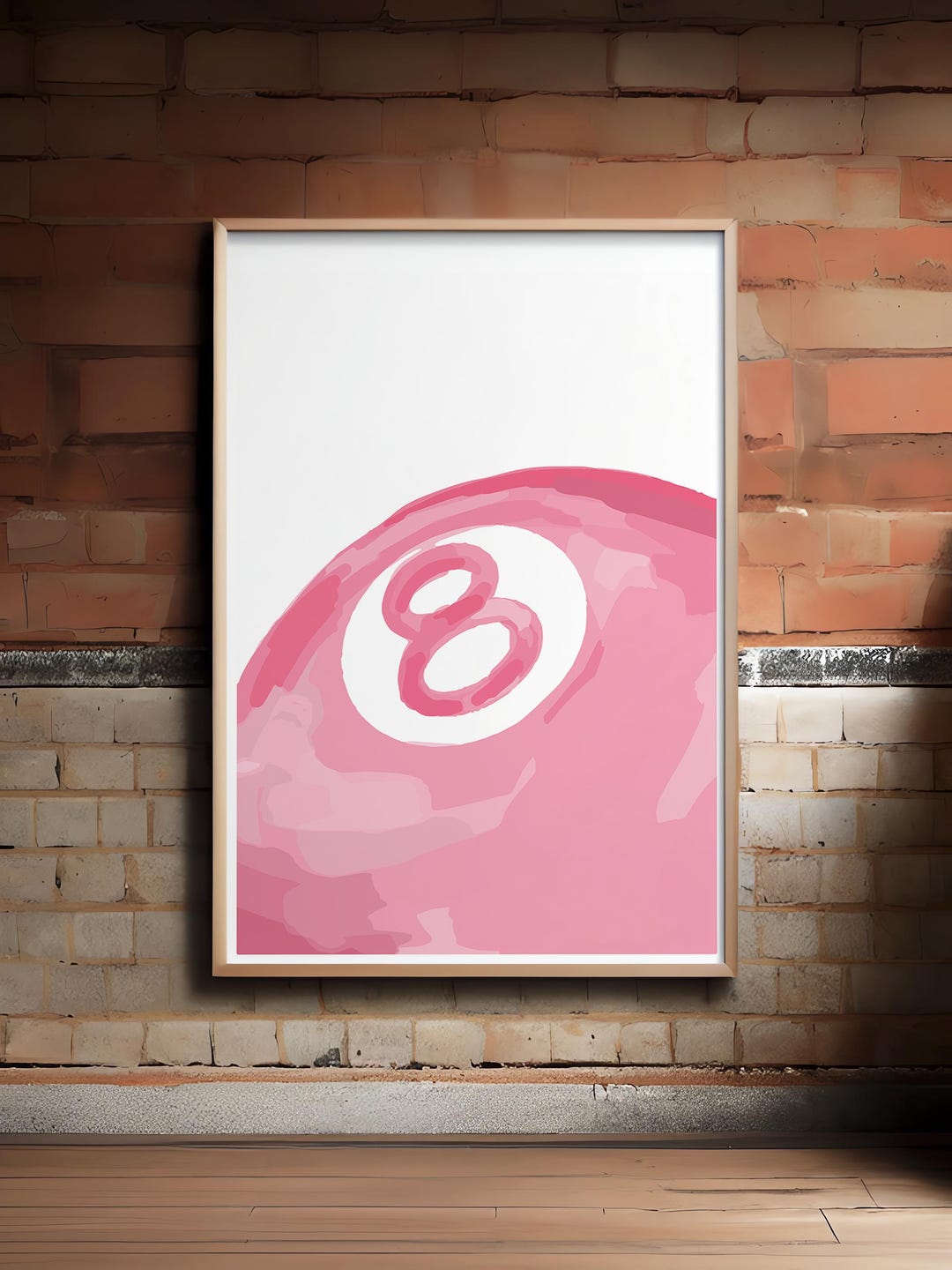Pink Eight Ball Illustration – Modern Pop Art Wall Print - Etsy