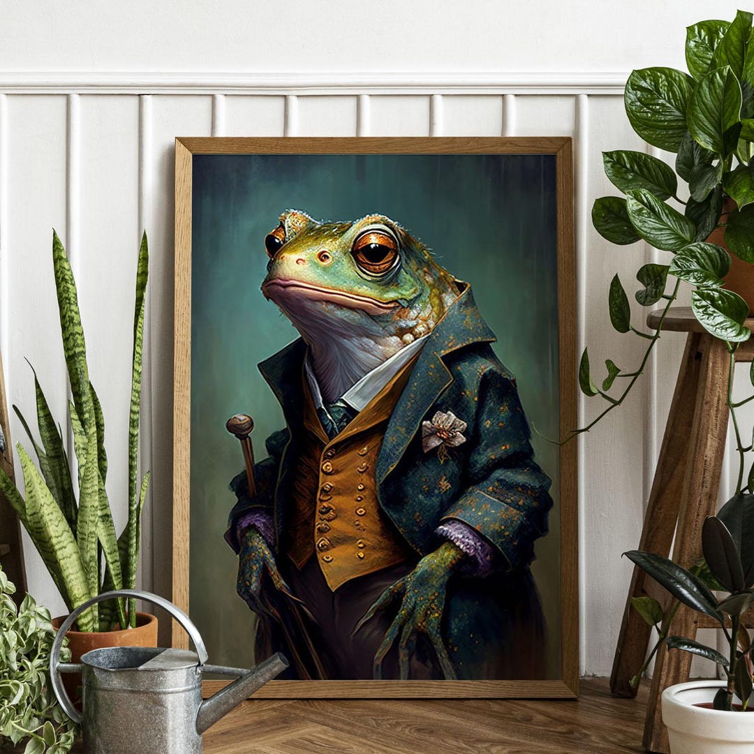 Regal Anthropomorphic Frog in Vintage Victorian Suit – Whimsical ...