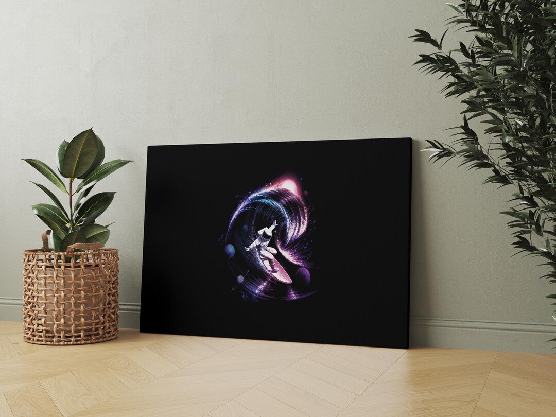 Cosmic Surfer Astronaut Art – Space Galaxy Surfing Illustration for ...