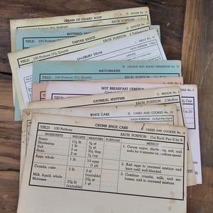 Vintage Navy Recipe Cards - Pack of 10 - Etsy
