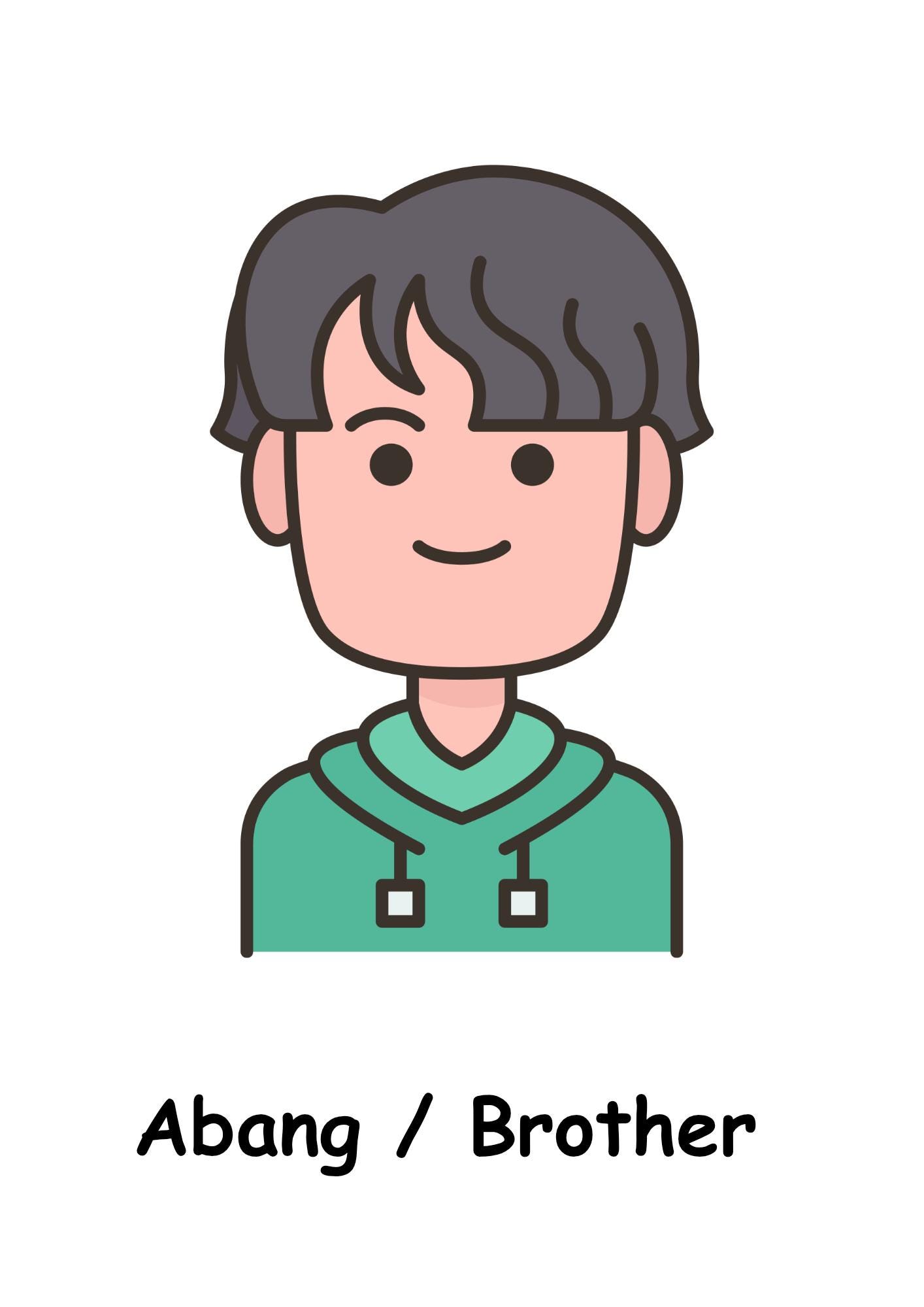 Printable Family Flashcards – Bilingual Malay & English | Cartoon Style ...