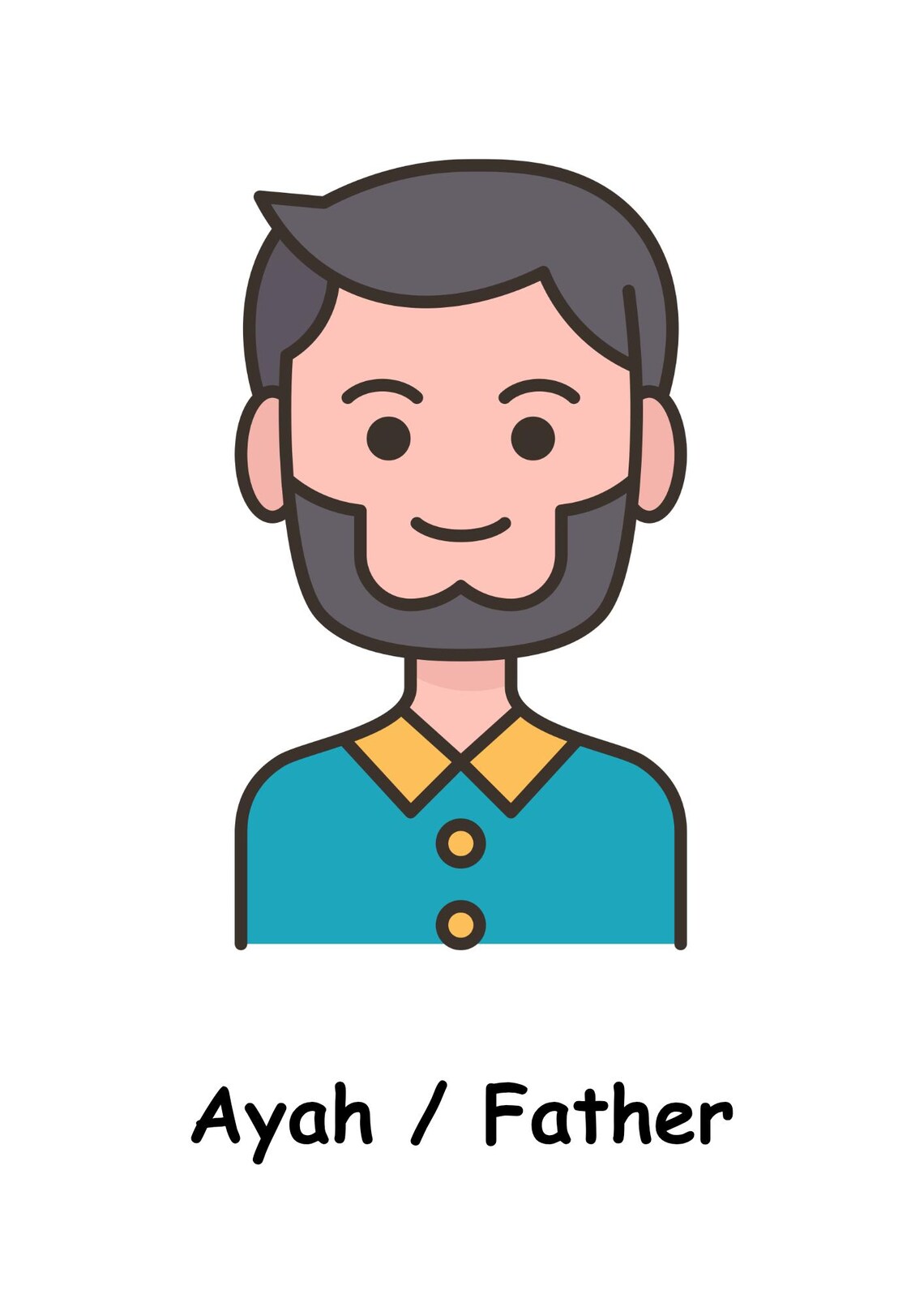 Printable Family Flashcards – Bilingual Malay & English | Cartoon Style ...