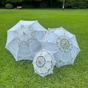 Handmade White Lace Parasol: Vintage Wedding Umbrella, Cosplay Prop - Etsy