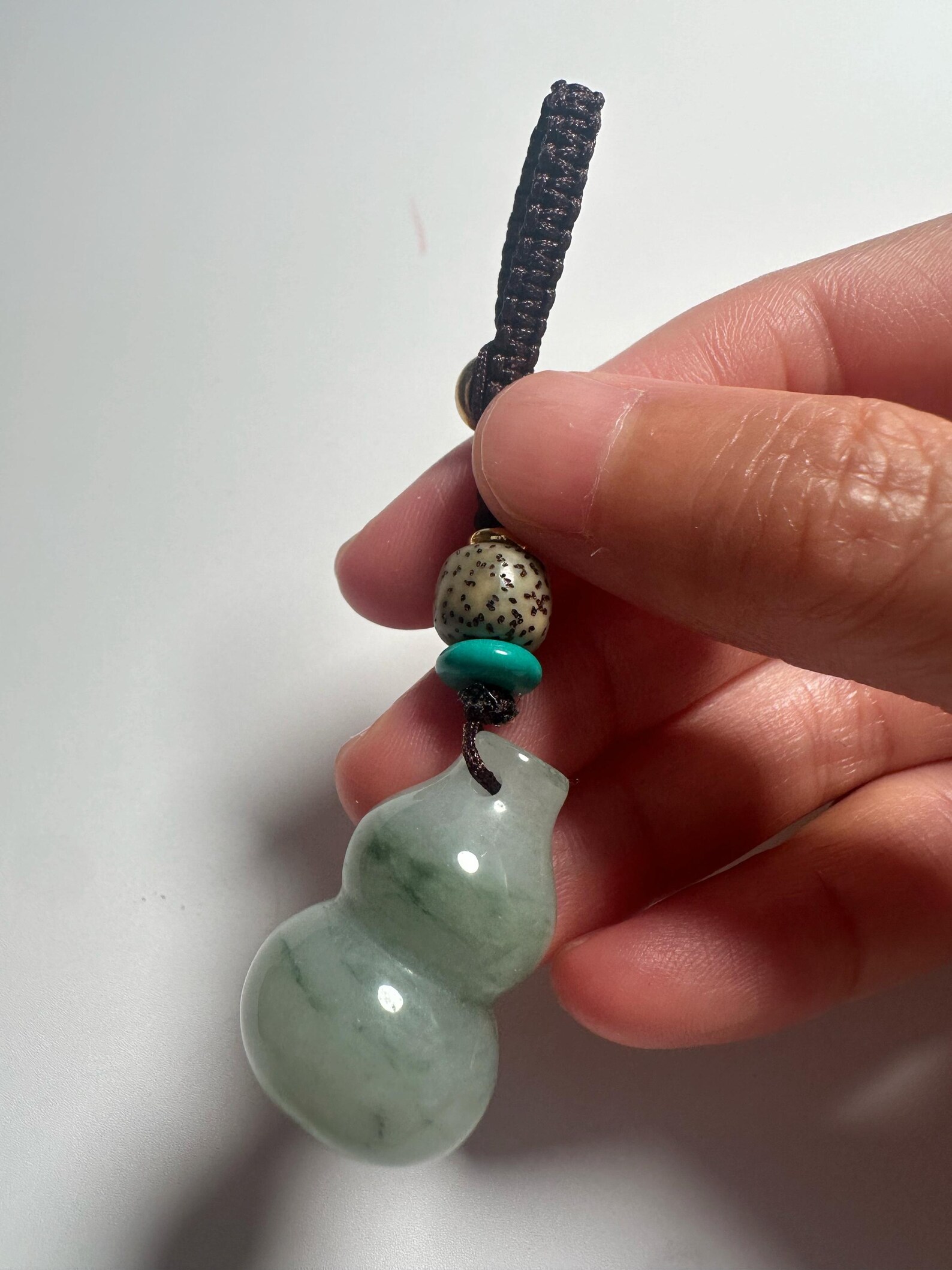 Tianshan Jade Gourd Keychain: Bodhi Seed & Turquoise Feng Shui Charm - Etsy