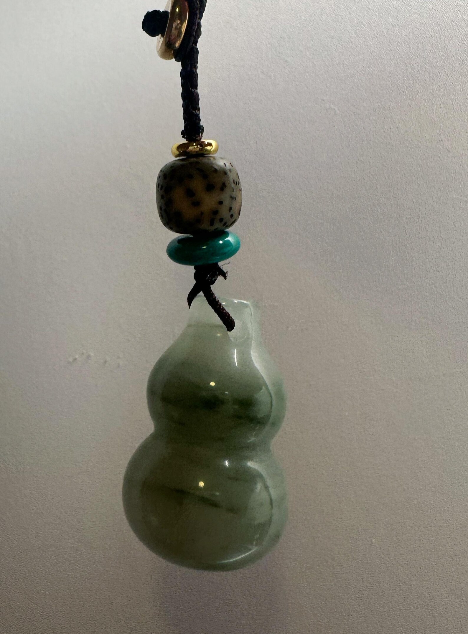 Tianshan Jade Gourd Keychain: Bodhi Seed & Turquoise Feng Shui Charm - Etsy