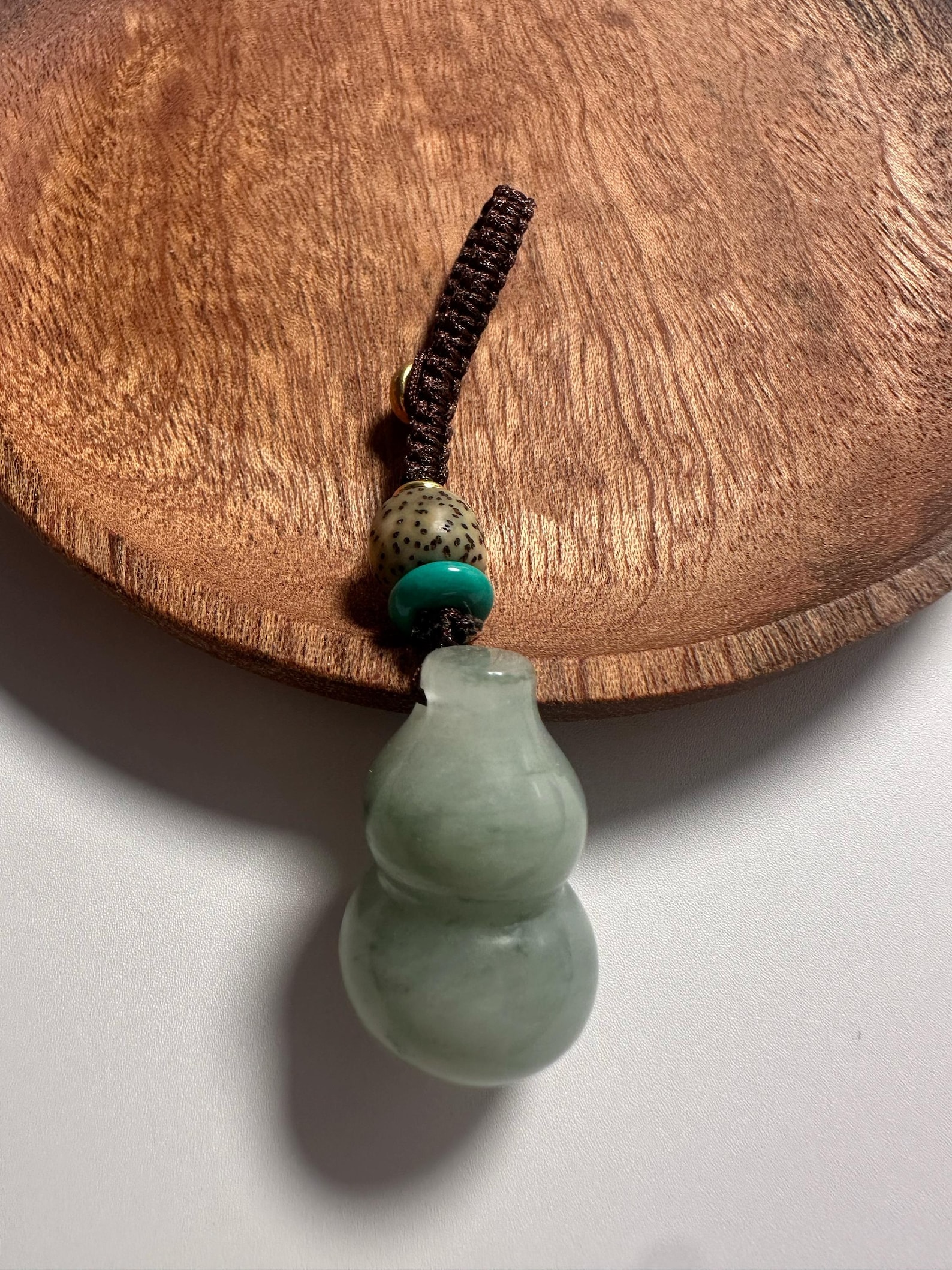 Tianshan Jade Gourd Keychain: Bodhi Seed & Turquoise Feng Shui Charm - Etsy