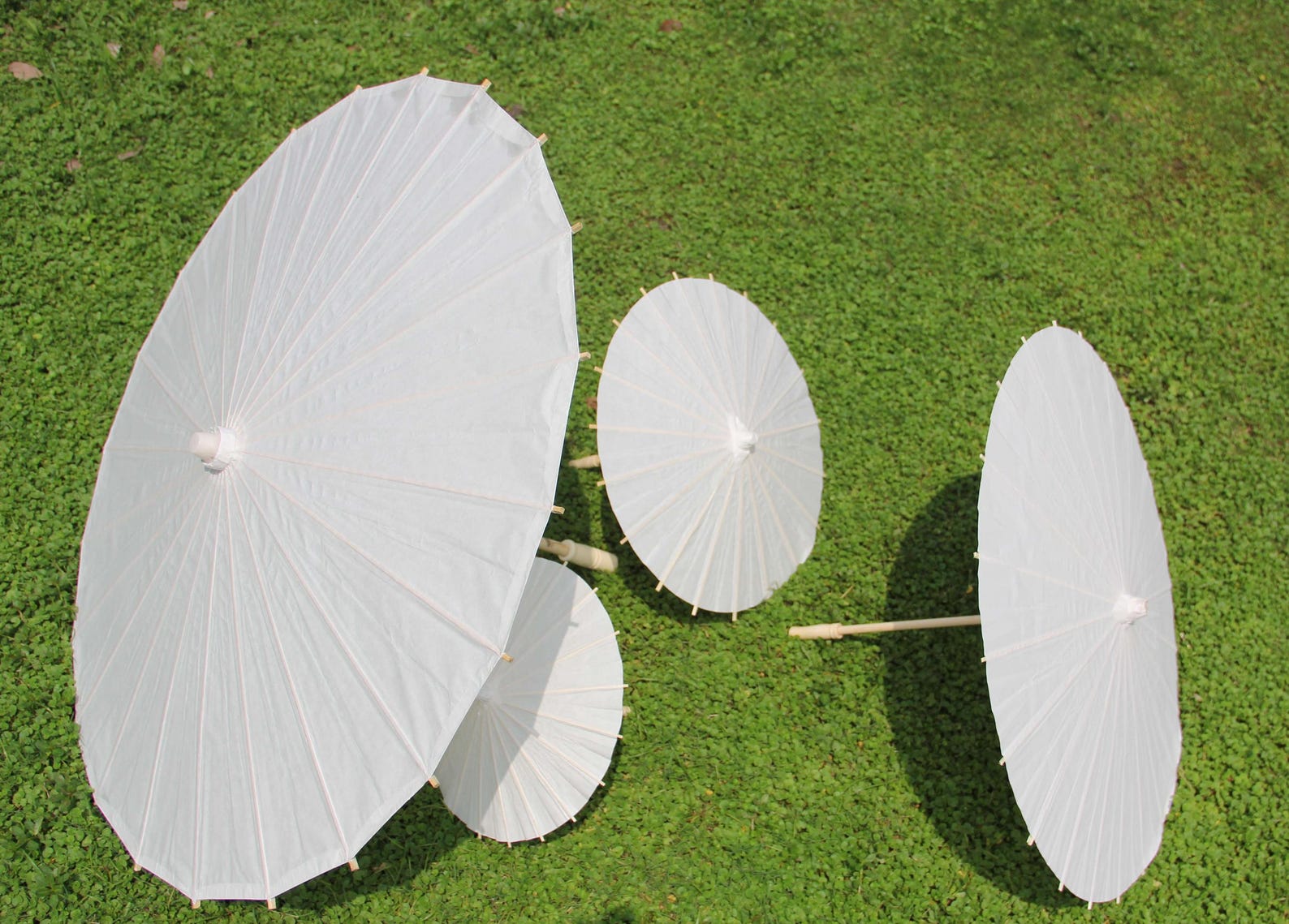 Paper Parasol Umbrella Set, Blank DIY Painting Umbrella Bamboo Wood ...