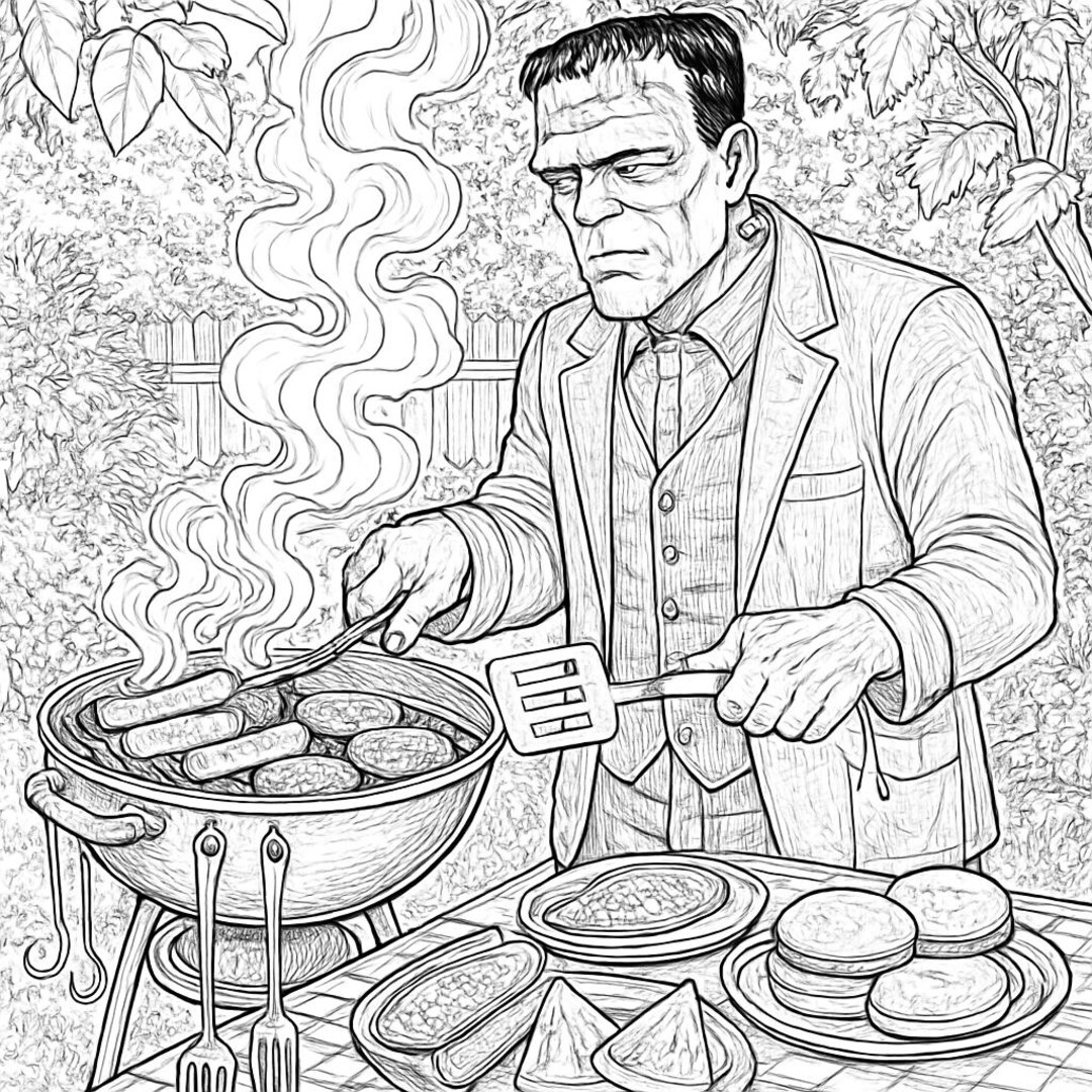 Summerween Coloring Pages: Halloween Characters, Spooky Season Fun - Etsy