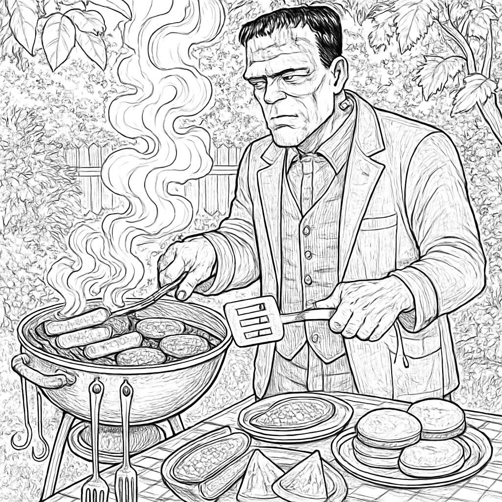 Summerween Coloring Pages: Halloween Characters, Spooky Season Fun - Etsy