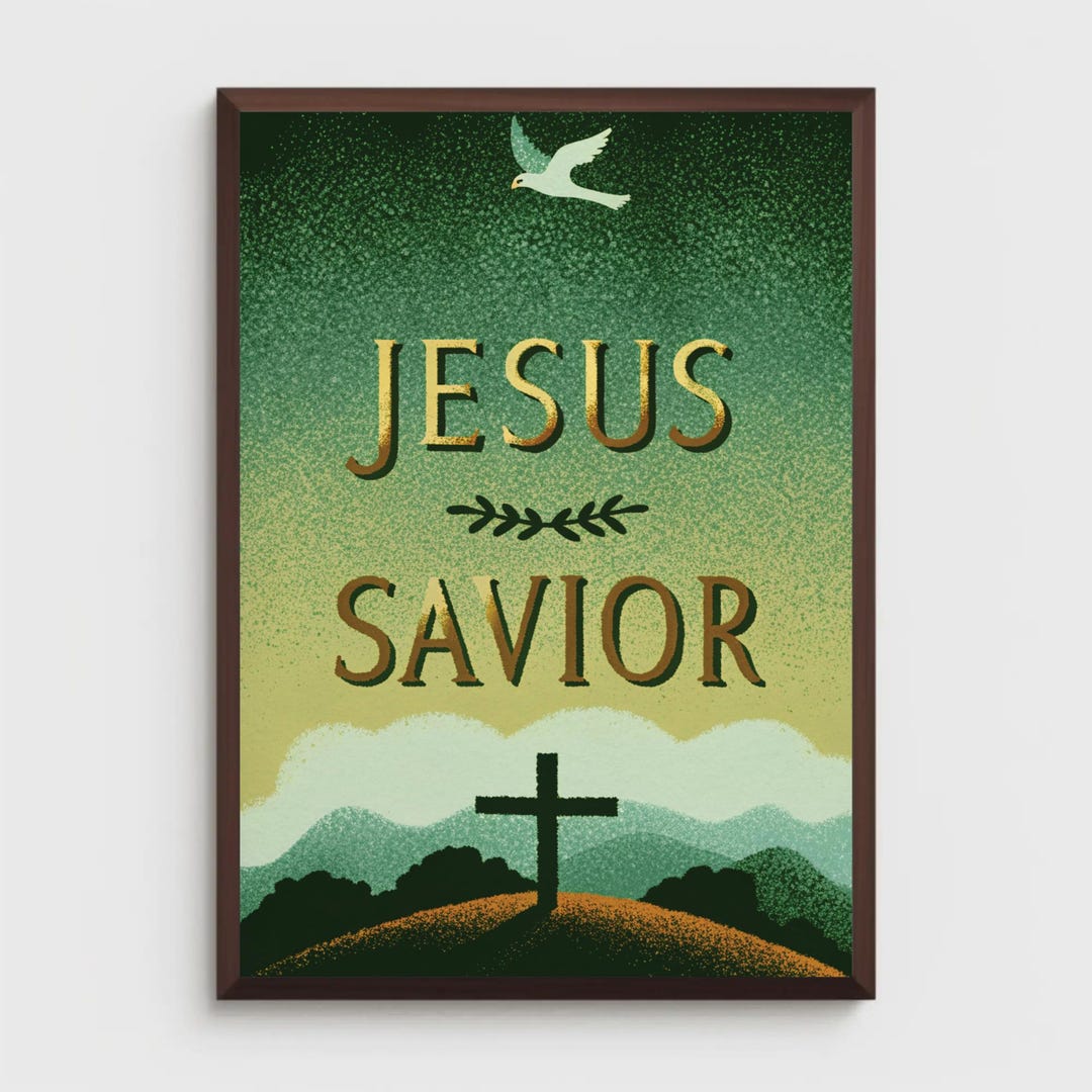 Jesus Savior Textured Christian Art | Acts 4:12 Faith Poster | Bold ...