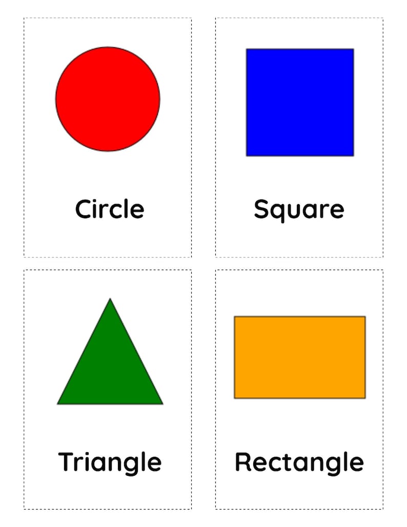 Shapes Flashcards: 12 Printable Geometry Cards for Early Learning (PDF ...