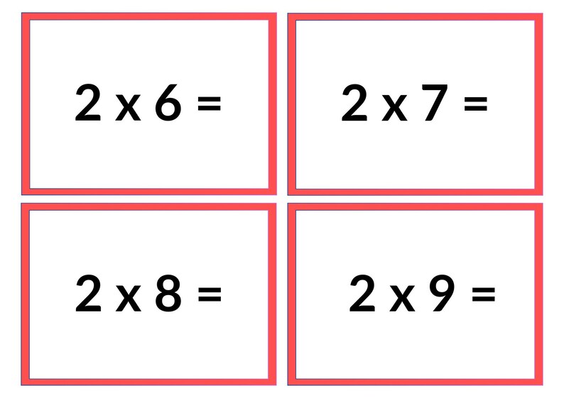 Multiplication Flashcards Printable PDF – Portrait & Landscape | 2 Sets ...