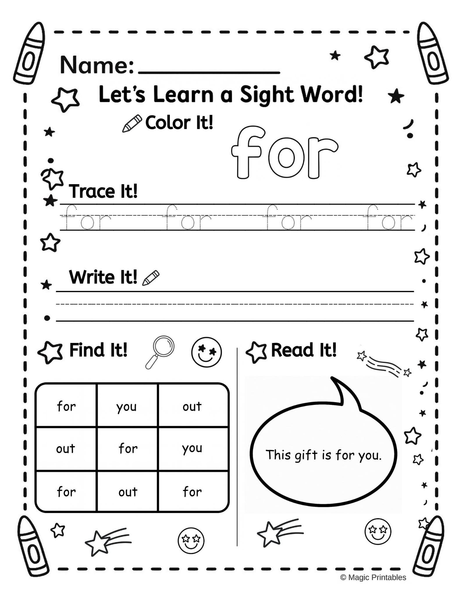100 Sight Words Worksheets | Trace, Write, Color, Read (PDF) - Etsy