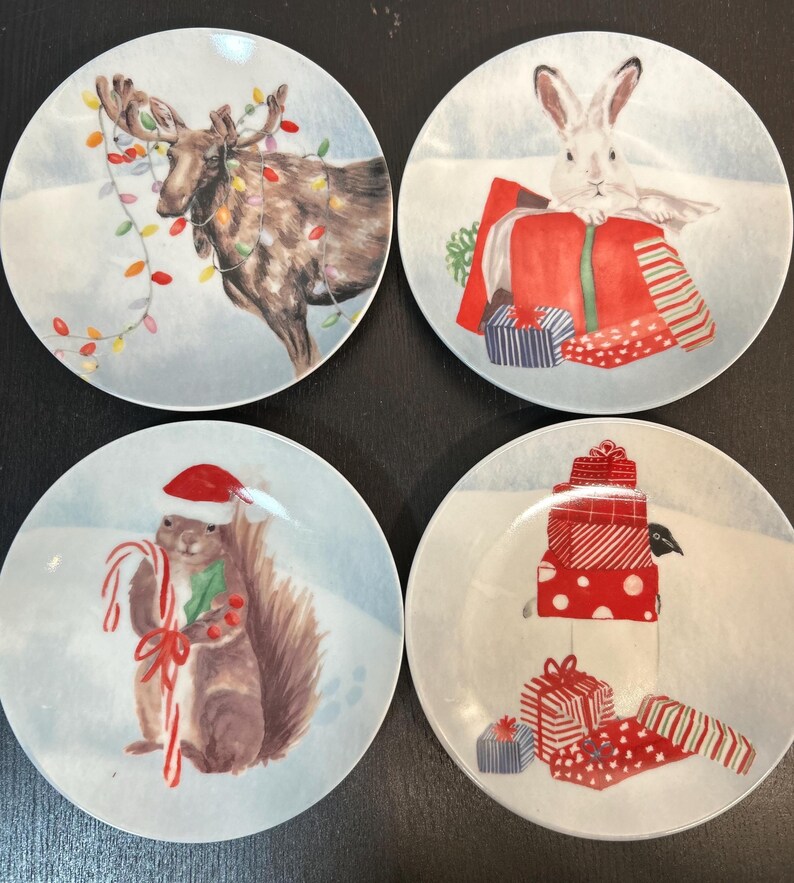 North Pole Trading Co Holiday 6 Inch Decorative Plates - Etsy