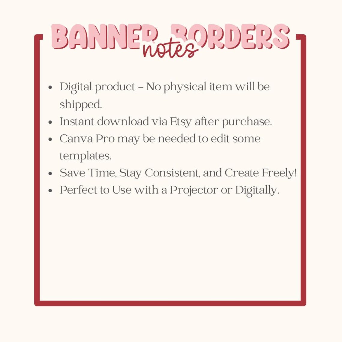 Editable Banner Border Templates: Digital Layout for Canva Artists ...