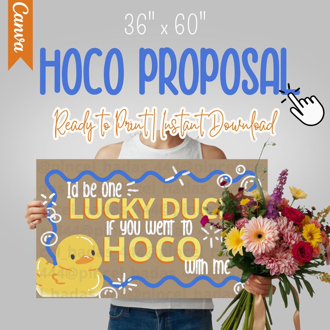 Lucky Duck HOCO Proposal Banner Mockup: Editable Canva Template ...