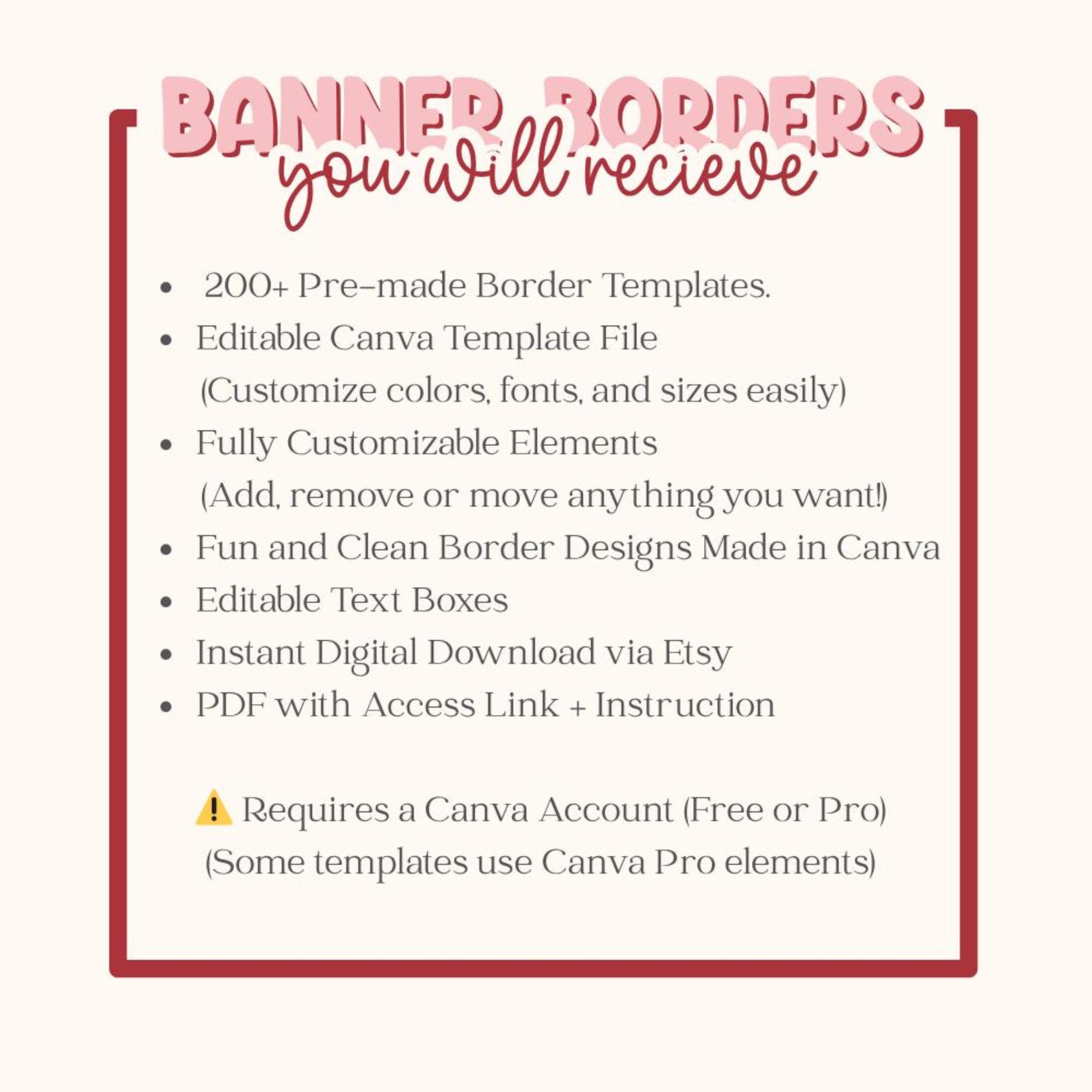 Editable Banner Border Templates: Digital Layout for Canva Artists ...