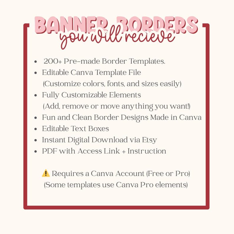Editable Banner Border Templates: Digital Layout for Canva Artists ...