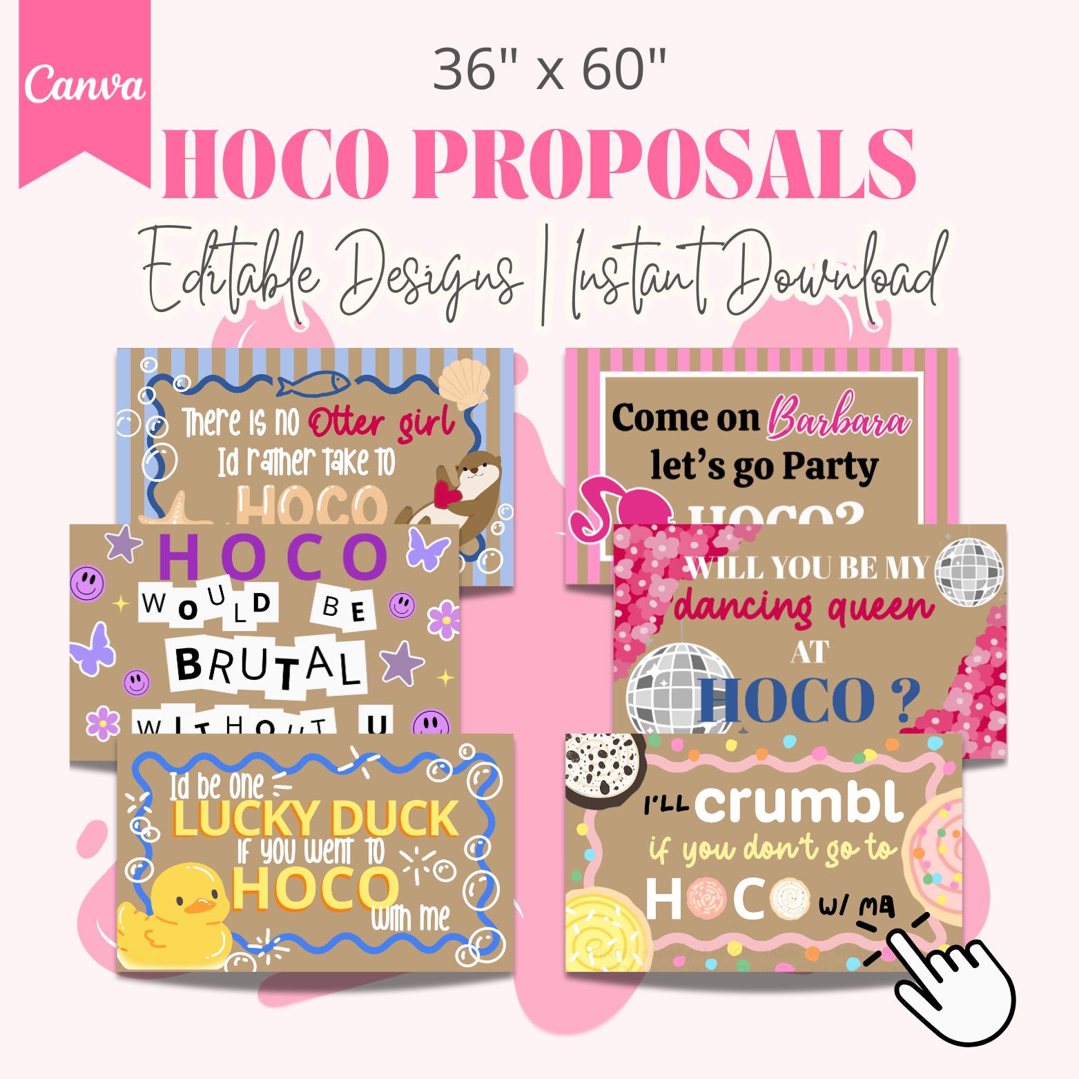 Homecoming Proposal Banner Mockup Bundle | Editable Canva Templates - Etsy