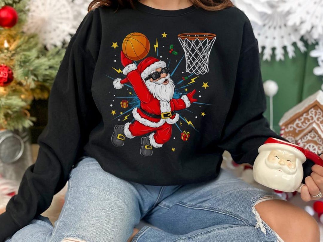 Santa Dunk PNG | Holiday Basketball Design (digital Download) - Etsy