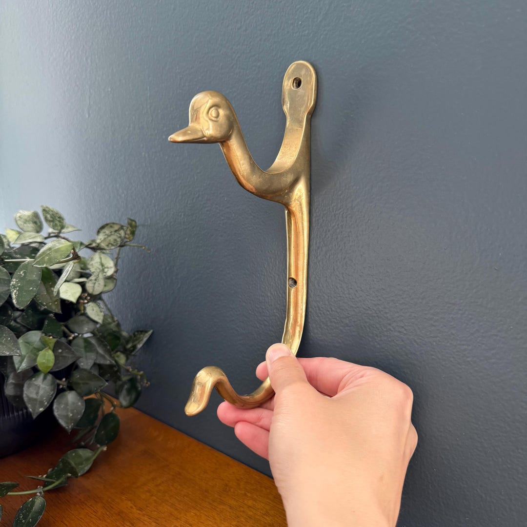 Vintage Brass Duck Wall Hook - Mid Century Double Bird Hook - Etsy