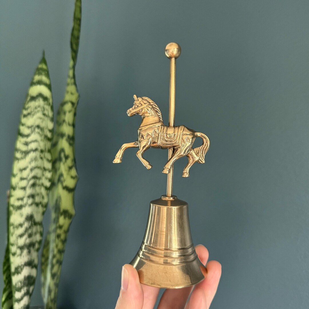 Vintage Brass Carousel Horse Bell - Etsy