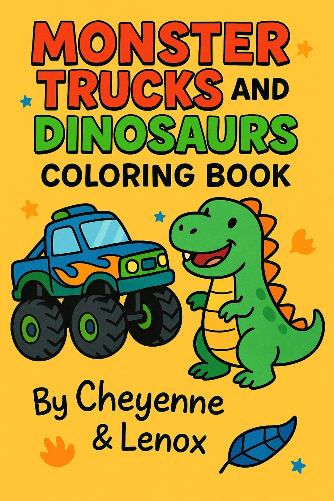 Monster Trucks and Dinosaurs Coloring Book for Toddlers | Printable ...