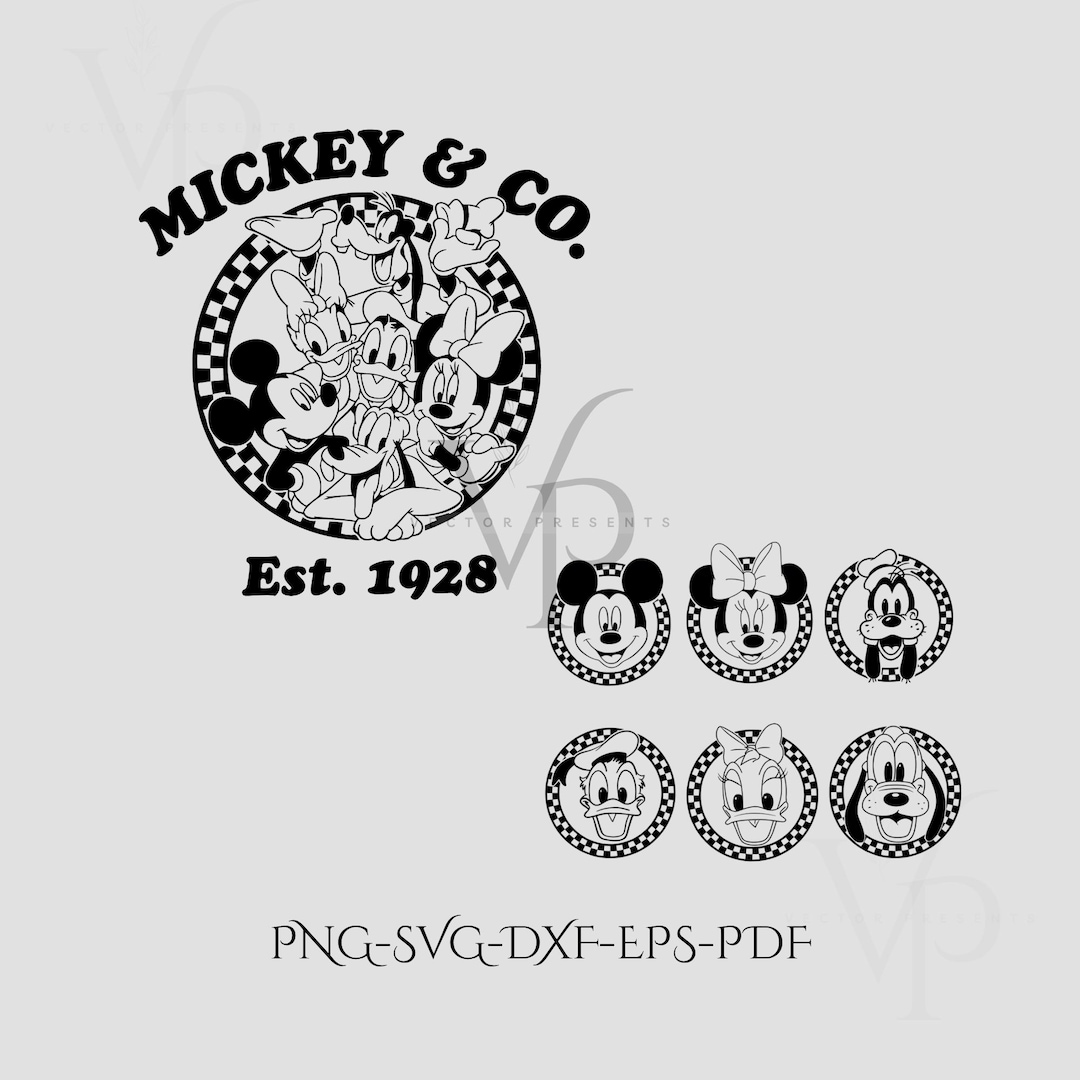 Mickey Mouse & Friends Logo SVG PNG Bundle – Retro Disney Clipart ...