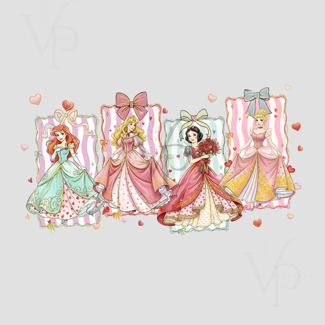 Preppy Princess Valentine PNG – Trendy Valentine’s Day Princess Clipart ...