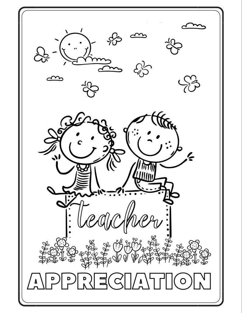 Teacher Appreciation Color Page - Etsy