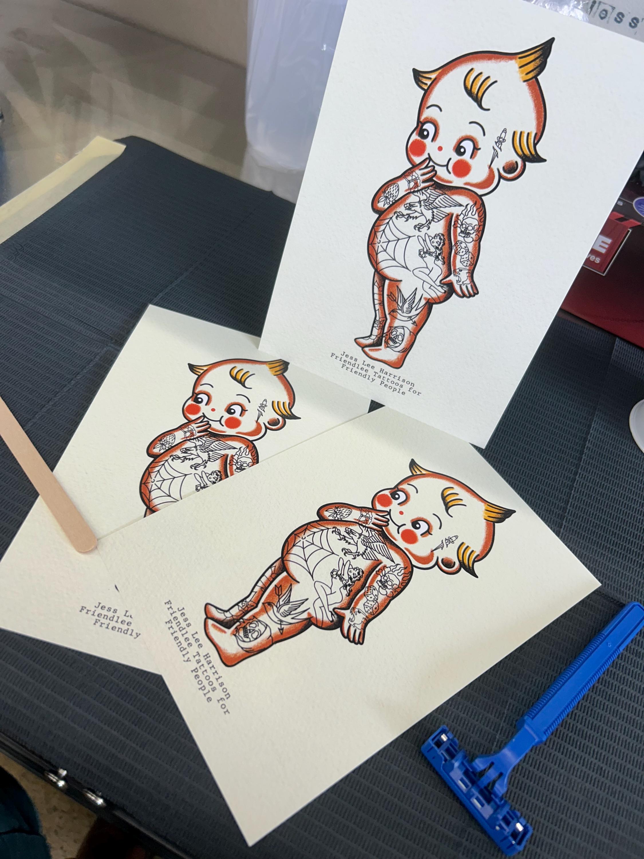Kewpie Tattoo Flash Art Print / Tattoo Art / Art Print / Tattoo Design ...