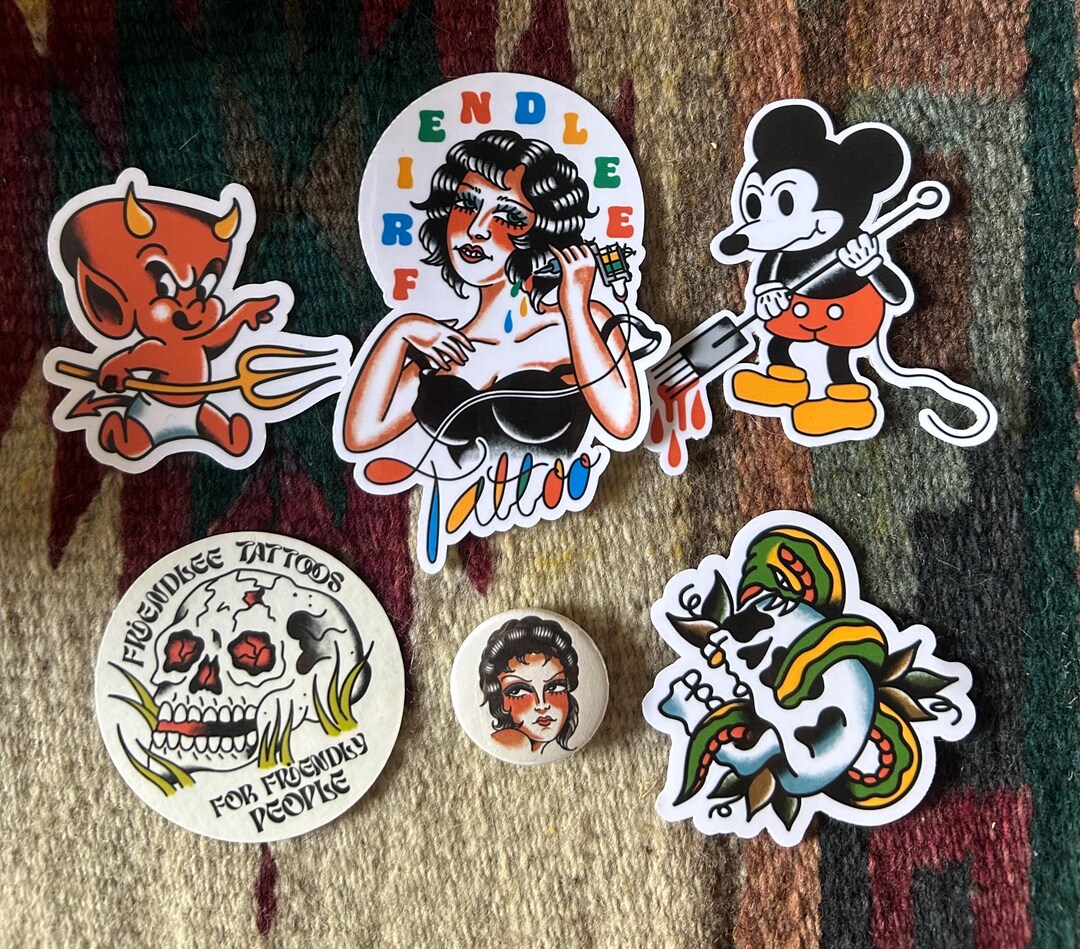 American Traditional Sticker Pack / Tattoo Sticker Pack / Handmade ...