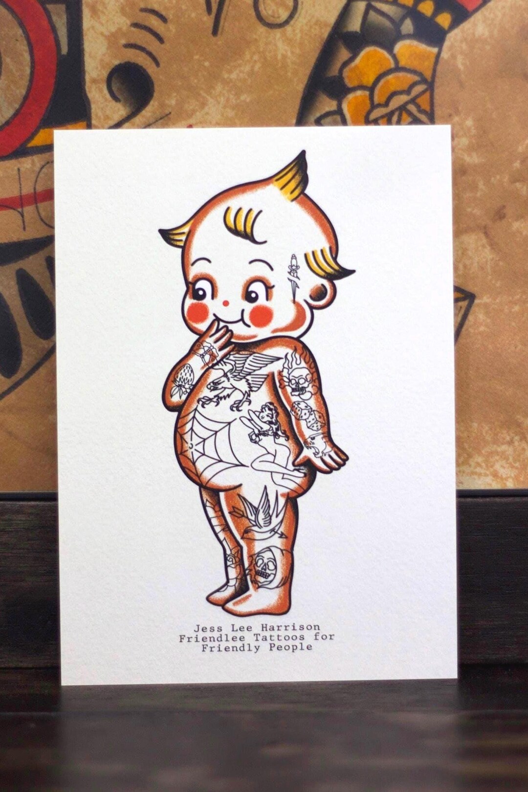 Kewpie Tattoo Flash Art Print / Tattoo Art / Art Print / Tattoo Design - Etsy