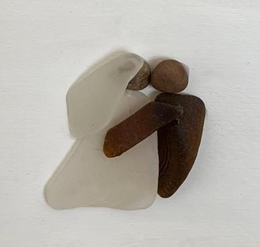 Bride + Groom Sea Glass/stone Magnet - Etsy